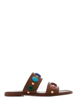 GIANVITO ROSSI Pasha Leather Sandals - Brown
