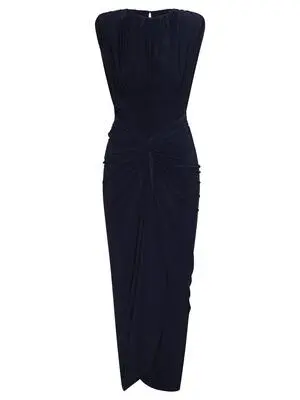 ANDRES OTALORA Zambea Draped Midi Dress - Navy