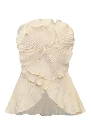 ANDRES OTALORA Andres Otalora Imara Pleated Linen Top