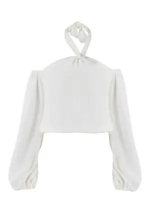 ANDRES OTALORA Off-shoulder Balloon Sleeve Blouse - Off-white