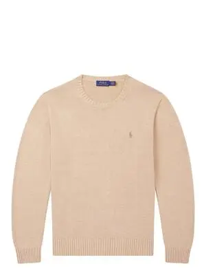 Polo Ralph Lauren Logo-embroidered Cotton Sweater - Neutrals