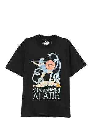 MELT Cotton Printed T-shirt - Black
