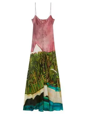 DONDE ESTEBAN La Sierra Printed Midi Dress - Green