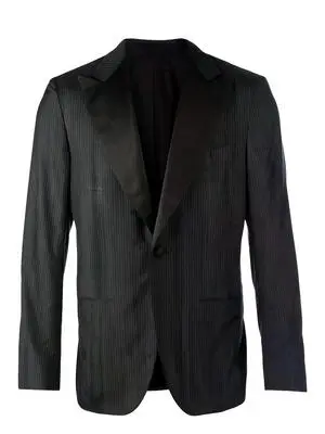 Kiton Striped Blazer - Black