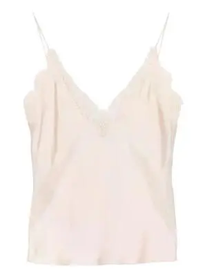 RÓHE Lace-trim Silk Top - Pink