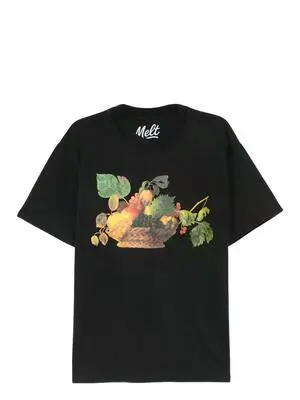 MELT Cotton Printed T-shirt - Black