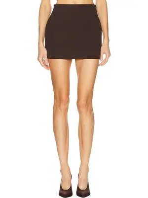 Wardrobe.NYC Contour Mini Skirt Dark Brown
