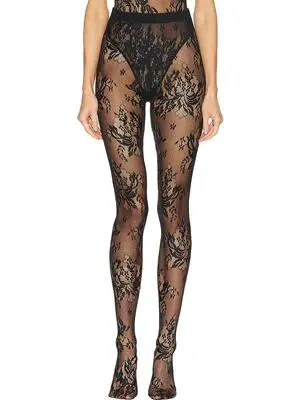 Wardrobe.NYC Evening Lace Tights - Black