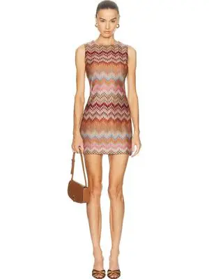 Missoni Sleeveless Shift Dress - Pink & Rust Tones