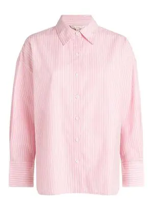 Barbour Stretch-cotton Poplin Stripe Shirt - Pink