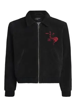 Enfants Riches Déprimés Suede Bomber Jacket - Black