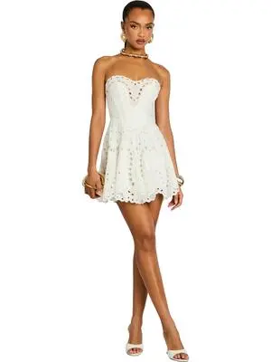 Charo Ruiz Ibiza Bail Short Dress - White Sealace