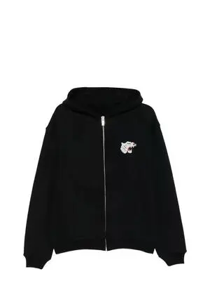 MELT Embroidered Zip-up Hoodie - Black