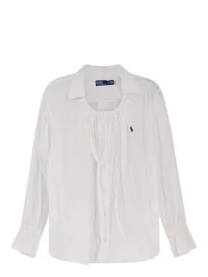 Polo Ralph Lauren Cotton Shirt With Drawstring Detail - White