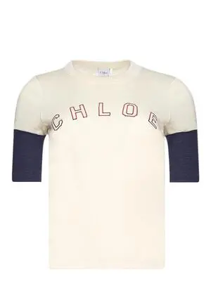 CHLOÃ© Fitted Logo Tee - White