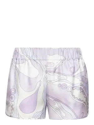 Emilio Pucci Orchidee Print Silk Shorts - Purple