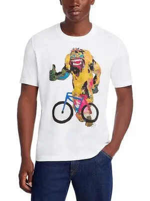 Paul Smith Regular Fit Short Sleeved Bike Monster Tee - White