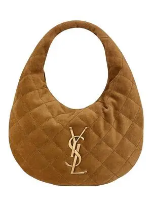 Saint Laurent Icarino Quilted Suede Handbag - Caramel Cognac