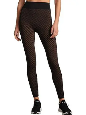 RHONE Apres Houndstooth Seamless Leggings - Chestnut Brown Houndstooth