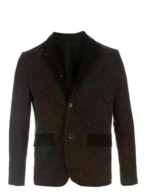 SIDE SLOPE Single Breasted Blazer - Brown