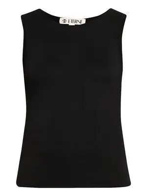 Eterne Sleeveless Crewneck Top - Black