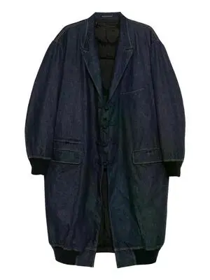 Yohji Yamamoto Paneled Denim Coat - Blue