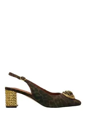 Kurt Geiger Embellished Block Heel Pumps - Brown
