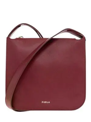 Furla Ava Small Shoulder Bag With Logo Lettering - Red