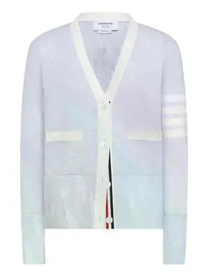 Thom Browne Striped Front-pocket Cardigan - Grey