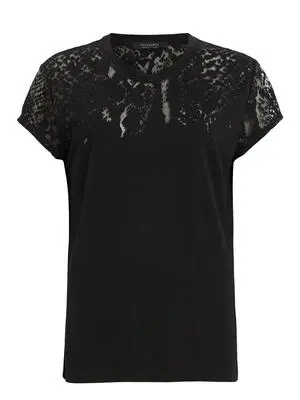 ALLSAINTS Anna Snake-print T-shirt - Black