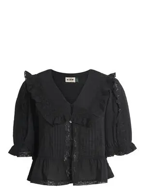 Rixo Cotton Ellery Blouse - Black
