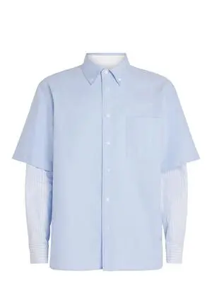 Simkhai Cotton Double-sleeve Shirt - Blue