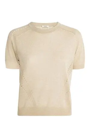 JOSEPH Metallic Lurex Lille Top - Yellow