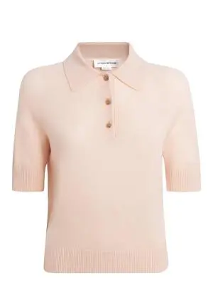 Victoria Beckham Merino Wool Polo Sweater - Pink
