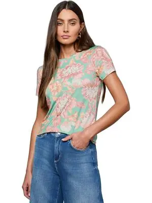 L'Agence Ressi Fitted T-shirt - Multi Soft Pastel Vintage Floral
