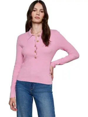 L'Agence Sterling Henley Sweater - Fondant Pink/gold Rose