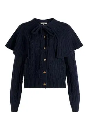 FRAME Merino Wool-blend Cape Sweater - Blue