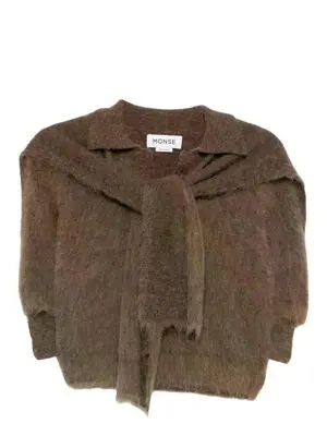 Monse Knitted Scarf Top - Brown