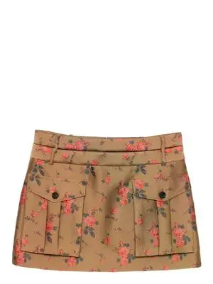 Monse Double Waistband Cargo Skirt - Brown