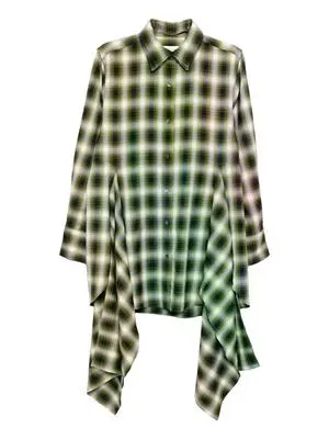Monse Plaided Shirt Dress - Green