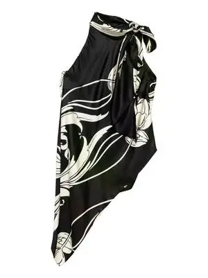 Monse Draped Scarf Top - Black