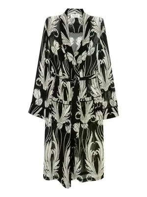Monse Piped Robe Coat - Black