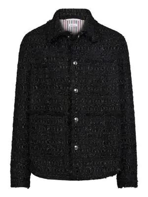 Thom Browne Tweed-texture Jacket - Black