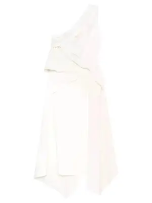 Monse Draped One-shoulder Dress - Neutrals