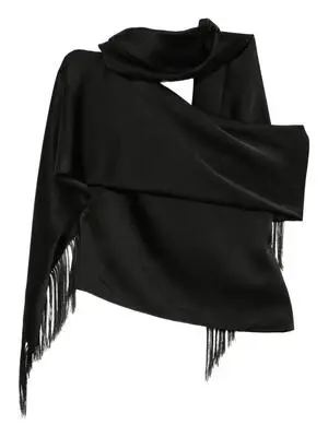 Monse Asymmetric Scarf Top - Black
