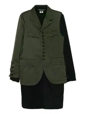 Comme Des Garçons Button-up Layered Coat - Green
