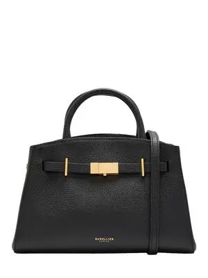 DEMELLIER Grained Leather Top Handle Bag - Black