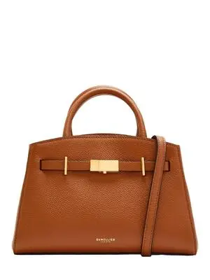 DEMELLIER Grained Leather Top Handle Bag - Tan