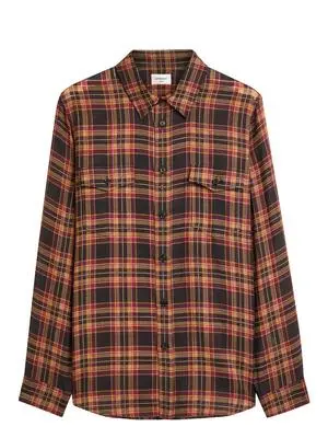 Saint Laurent Plaid Wool Shirt - Multicoloured 1