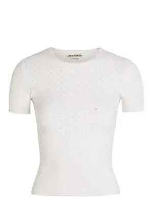 JW Anderson Pointelle-knit Top - Off White